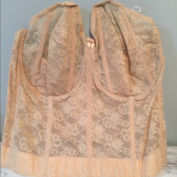 Elila | Intimates & Sleepwear | Elila Lace Strapless Longline Bra Nude ...